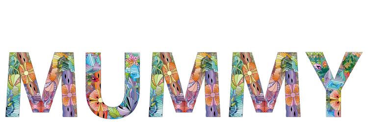 Mum text design clean and simple entangle object Vector Image