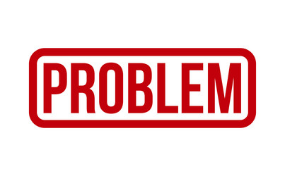 Problem rubber stamp red rubber grunge Royalty Free Vector