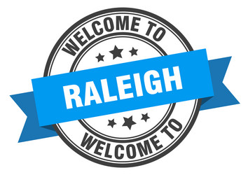 Welcome to raleigh stamp round sign Royalty Free Vector
