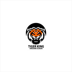 Tiger predatory logo design gaming esport Vector Image