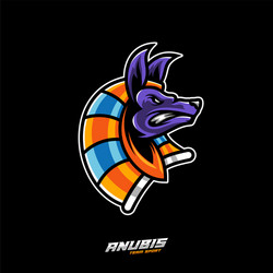 Blue anubis mascot logo pharaoh Royalty Free Vector Image
