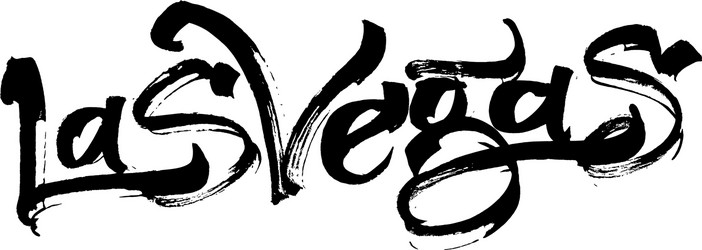 Las vegas hand-lettering calligraphy hand drawn Vector Image