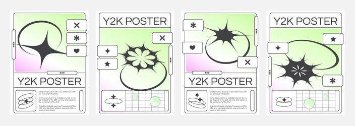 Y2k poster design template Royalty Free Vector Image