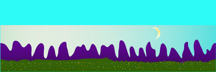 Cyan sky and mountains landscape Royalty Free Vector Image