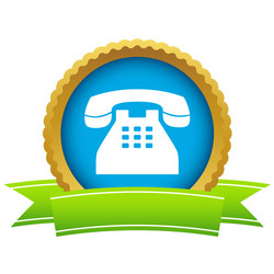 Gold telephone icon Royalty Free Vector Image - VectorStock