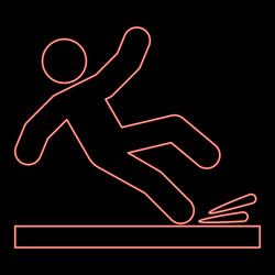 Falling man icon black color outline Royalty Free Vector
