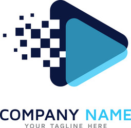 Pixel art video logo icon design Royalty Free Vector Image