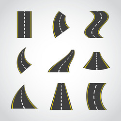 Road line set Royalty Free Vector Image - VectorStock