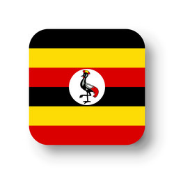 Rounded rectangle flag of uganda Royalty Free Vector Image