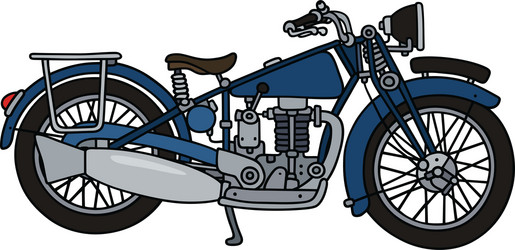 Vintage blue motorcycle Royalty Free Vector Image