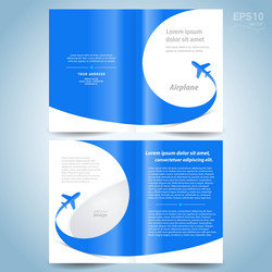 Booklet catalog brochure folder airplane airline Vector Image