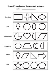 Identify and color the correct shapes educational Vector Image