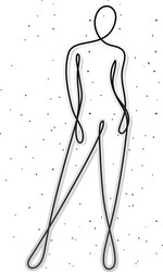Line woman body with dots in white background Vector Image