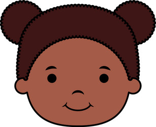 Cute little afro boy head comic character Vector Image