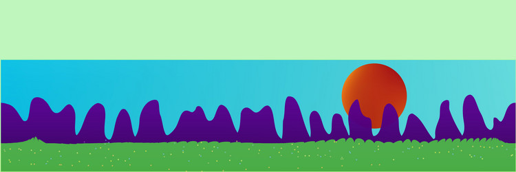 Cyan sky and mountains landscape Royalty Free Vector Image