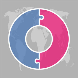 Diagram infographic for 2 steps circle puzzle Vector Image