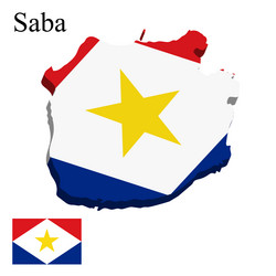 Flag of saudi arabia on map on white background Vector Image