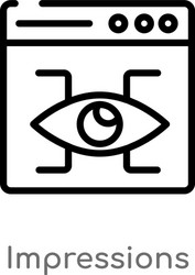 Outline computer vision icon isolated black Vector Image
