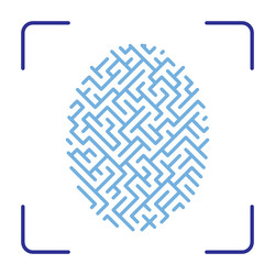 Fingerprint maze with cells bio Royalty Free Vector Image