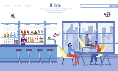 Business people behind a desk working on a laptop Vector Image