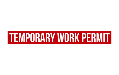 Red temporary work permit rubber stamp seal Vector Image
