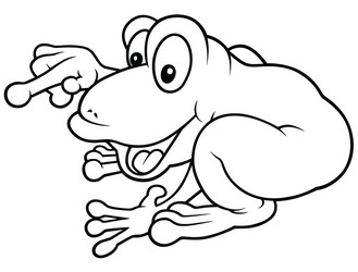 Frog line art drawing Royalty Free Vector Image