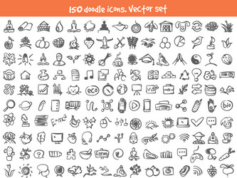 Doodle icons set Royalty Free Vector Image - VectorStock