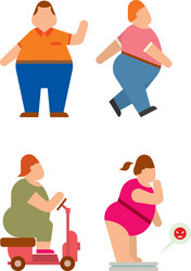 Fat human silhouette flat Royalty Free Vector Image