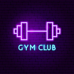 Weight gym neon sign Royalty Free Vector Image