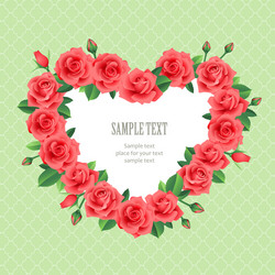 Romantic heart frame with rose Royalty Free Vector Image