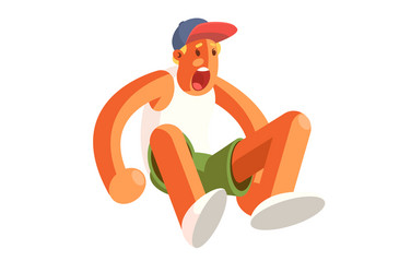 A frightened man fear and terror face close-up Vector Image