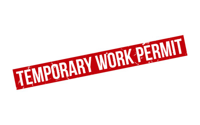 Temporary work permit rubber stamp seal Royalty Free Vector