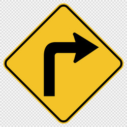 Do not turn right traffic sign on transparent Vector Image