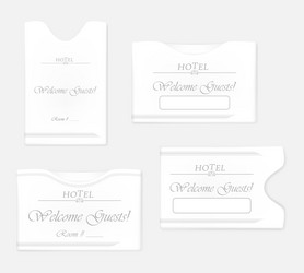 Hotel key card holder template set keycard sleeve Vector Image
