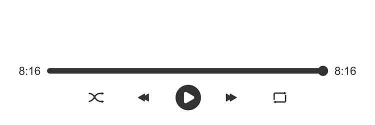 Audio or video player loading bar with time slider