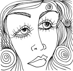 Woman Face Sketch Vector Images (over 27,000)