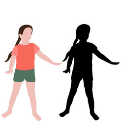Girl in a flat style no face Royalty Free Vector Image