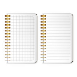 Set realistic old notebooks blank open padded Vector Image