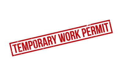 Temporary work permit rubber stamp seal Royalty Free Vector