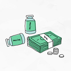 Big pharma and vaccine development doodle Vector Image