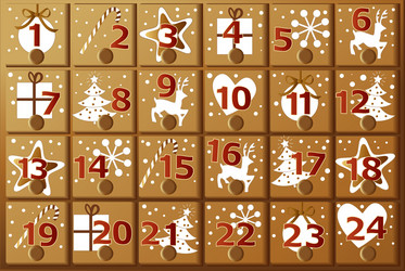 Advent stamps calendar Royalty Free Vector Image