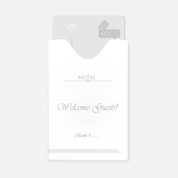 Hotel rfid key card inside white keycard sleeve Vector Image