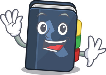 Waving diary character cartoon style Royalty Free Vector