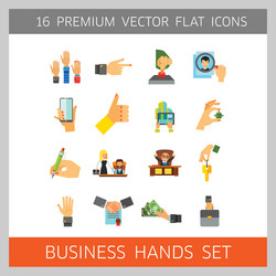 Business hands icon set Royalty Free Vector Image