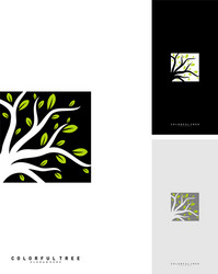 Website design template with green tree Royalty Free Vector