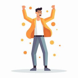 Hand drawn businessman happy to finish work Vector Image