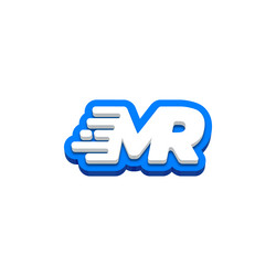 Letter mr fast speed technology modern logo design