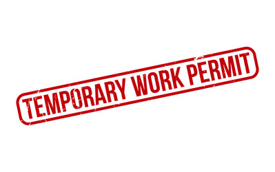 Temporary work permit rubber stamp seal Royalty Free Vector