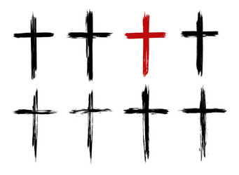 Paint Stroke Cross Tattoo