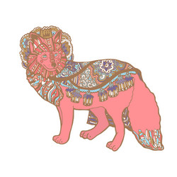 Fantasy fox prince with floral ornamentation Vector Image